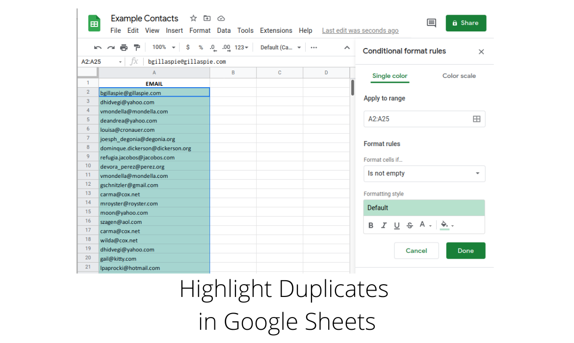 Highlight Duplicates In Google Sheets Computing