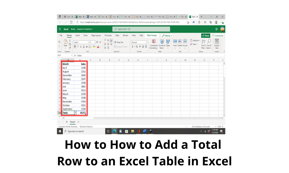 How To Add A Total Row To An Excel Table Quick Easily 