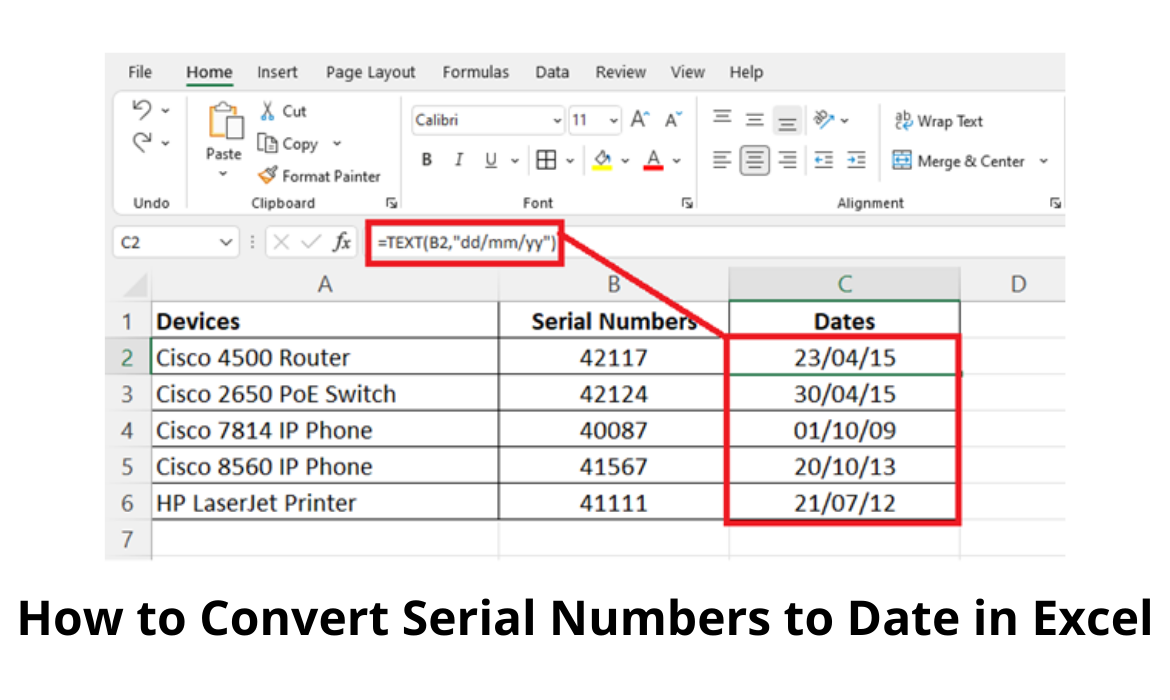 How To Convert Serial Numbers To Date In Excel 