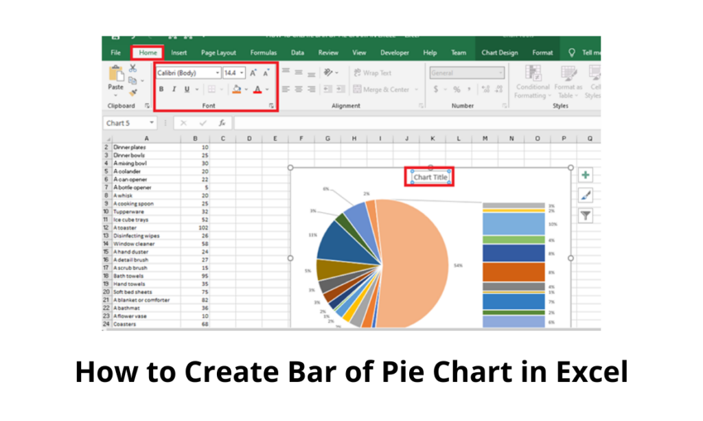 How To Create Bar Of Pie Chart In Excel Tutorial 