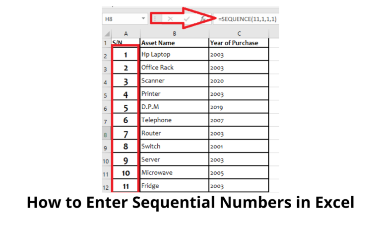 How To Enter Sequential Numbers In Excel Quick Easy 