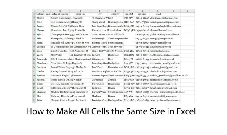 How To Make All Cells The Same Size In Excel Computing