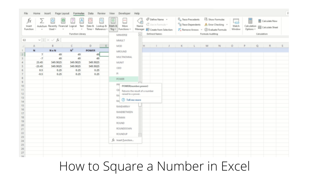 How To Square A Number In Excel Computing How To Square A Number In Excel Computing